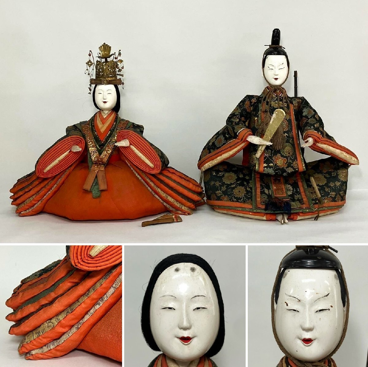 【傷や汚れあり】【京全】 江戸時代 『 享保雛 』 共箱 台付 男雛高さ：約38.0cm 女雛高さ：約38.0cm 雛人形 古今雛 cxpの落札情報詳細 - Yahoo!オークション落札価格 ...