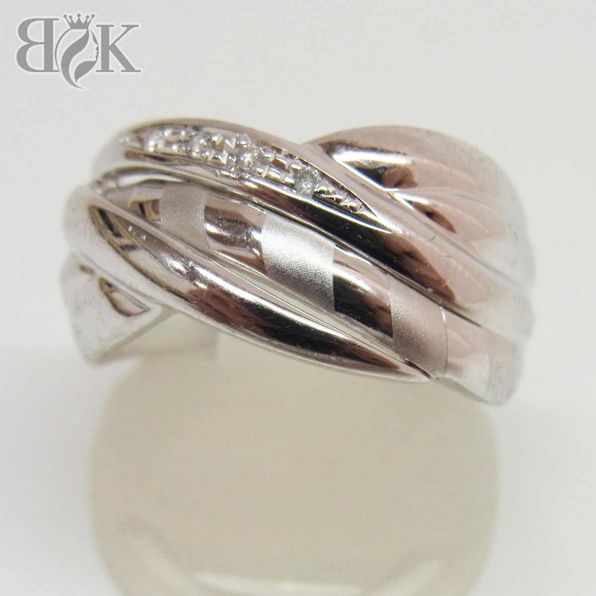 【やや傷や汚れあり】K18WG デザインリング メレD0.02ct 約5.7g 指輪 約13号 内径:約17.30mm ホワイトゴールド 超音波洗浄済み 中古品 ＋の落札情報詳細 - ヤフオク ...