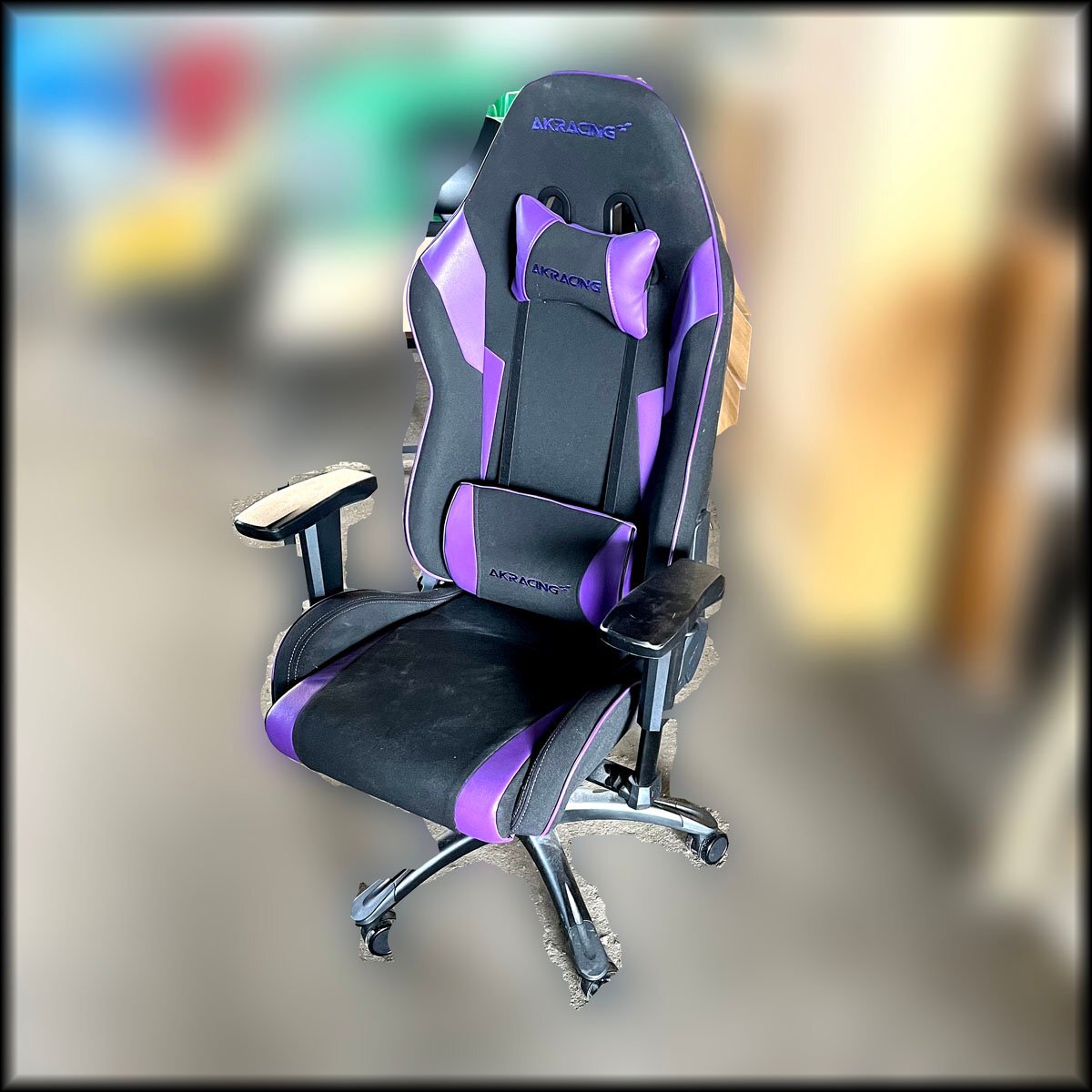 【やや傷や汚れあり】 ワークチェア AK RACING ゲーミングチェア ZHT T878-6 パープル 事務椅子 肘有り 中古 札幌 新琴似 ...