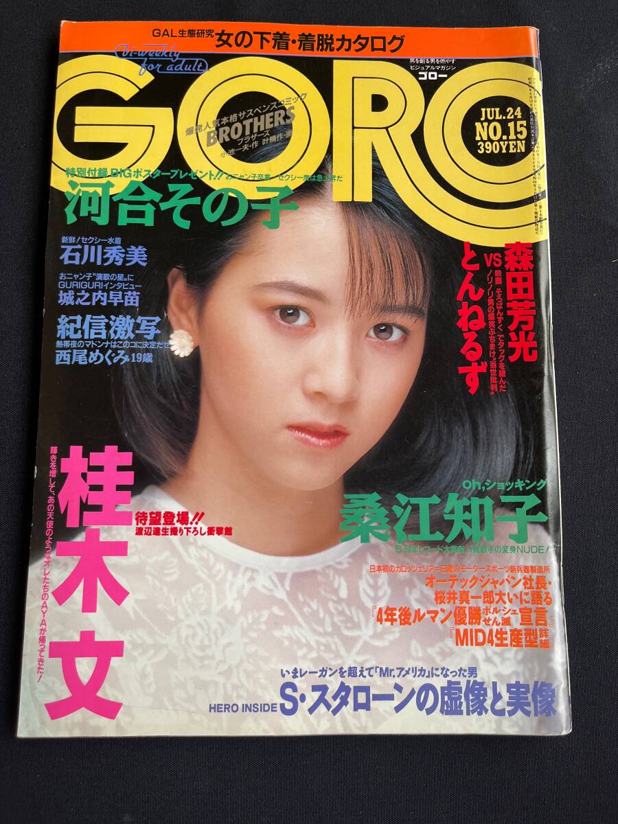 【やや傷や汚れあり】GORO ゴロー 昭和61年1986年7月24日No15 河合その子ポスター付き 西尾めぐみ 桂木文 石川秀美 桑江知子 城之内早苗 の落札情報詳細 - Yahoo ...