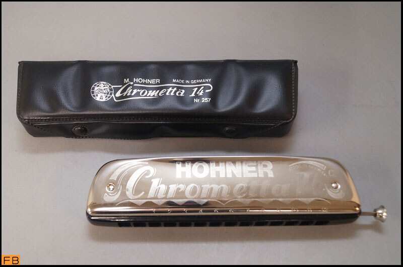 【やや傷や汚れあり】税込 HOHNER Chrometta 14 Nr.257 C調 MADE IN GERMANY ケース付 ハーモニカ ...