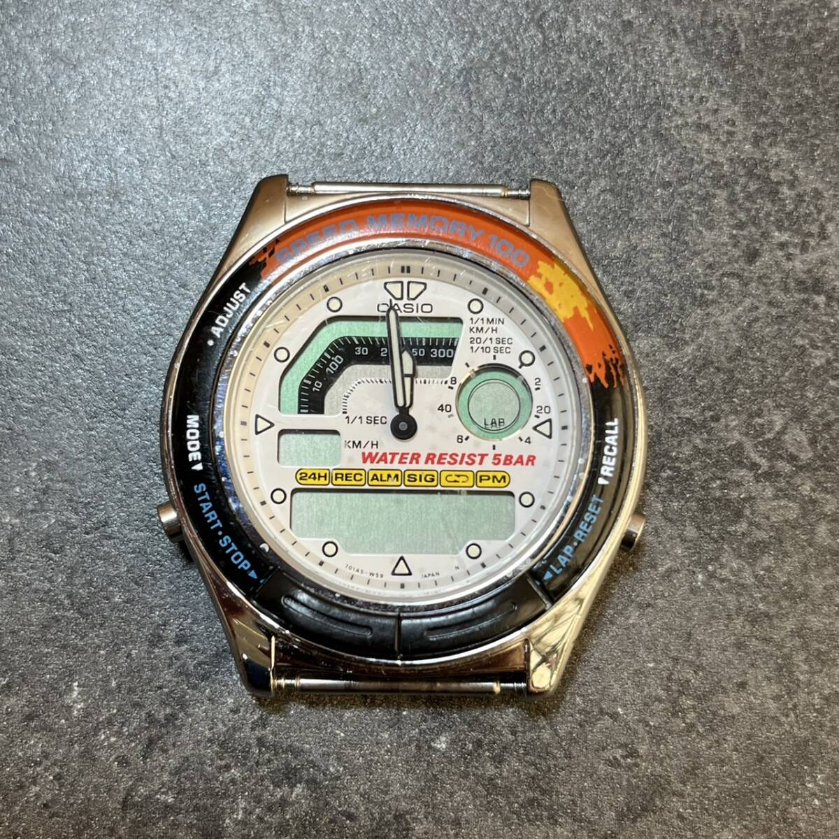 【傷や汚れあり】☆CASIO カシオ Speed Memory 100 スピードメモリー100 腕時計 AW-220 クォーツ デジアナ ...