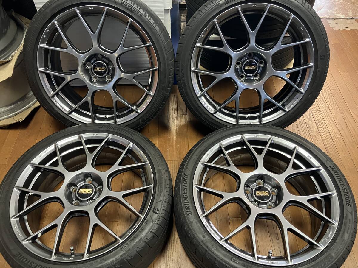 【目立った傷や汚れなし】 美品!! 鍛造 BBS RE-V7 016 18インチ 7.5J+48 5H100 ポテンザスポーツ 225/40R18 21年製 プリウス 86 BRZ 等 ...