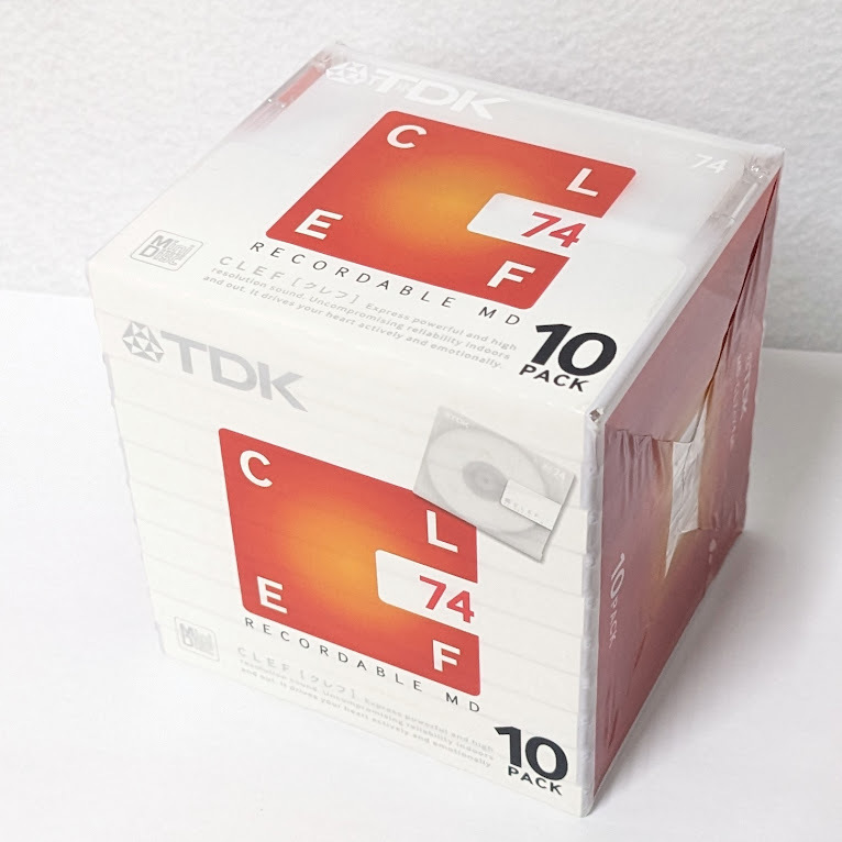 【未使用】【19417】★未使用★ TDK CLEF クレフ MD-CL74X10N 録音用ミニディスク 74分 デジタルサウンド 10パック ...