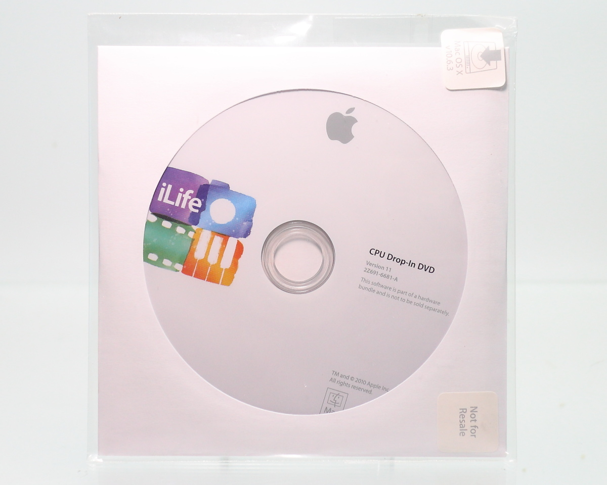 【未使用】【未開封品】 Apple iLife ’11 / CPU Drop-in DVD / Verson 11 2Z691-6681-A ...