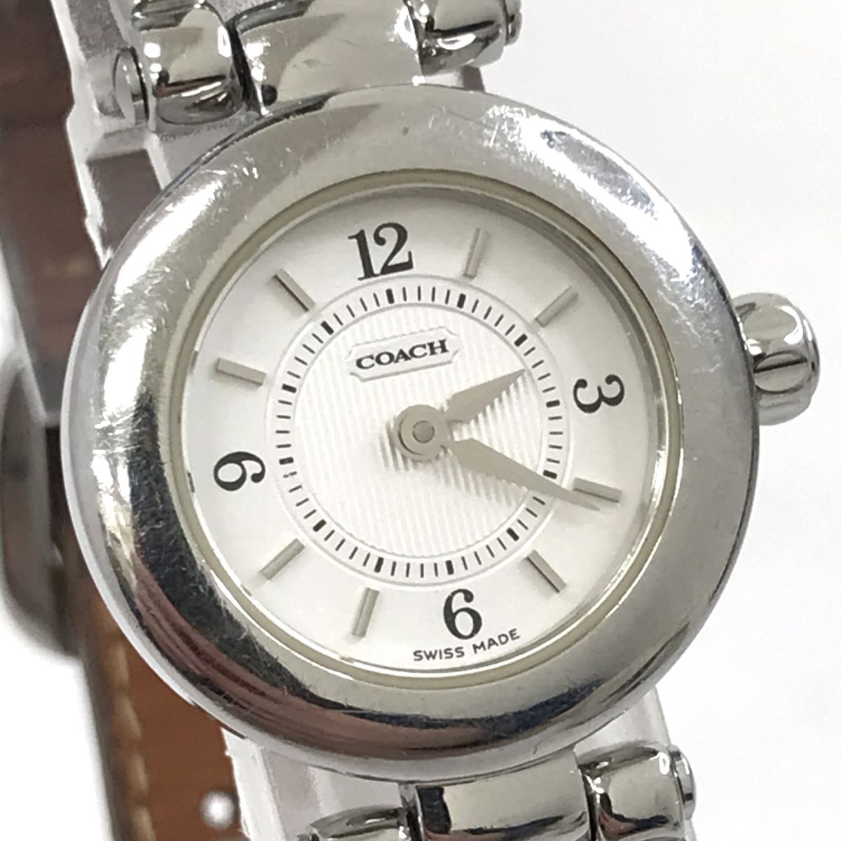 【目立った傷や汚れなし】美品 COACH コーチ 腕時計 W024 6.799.749 クオーツ アナログ ラウンド シルバー ウォッチ 2針 ...