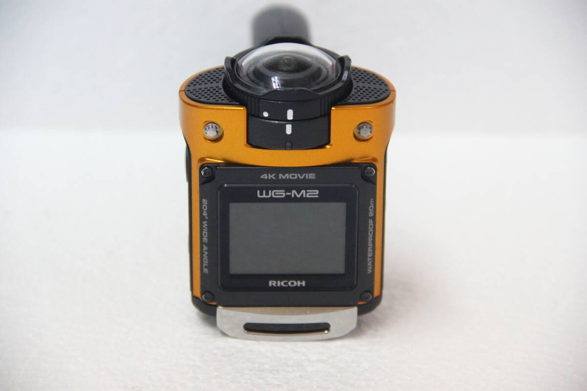 【やや傷や汚れあり】RICOH デジカメ WG-M2 204度 Wide Angle 4K Movie WGグリップアダプター O ...