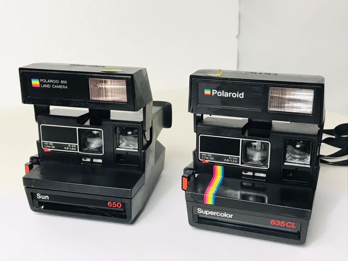 【やや傷や汚れあり】Polaroid ポラロイドカメラ 2台 まとめて POLAROID Sun 650 / Supercolor 635CL ...