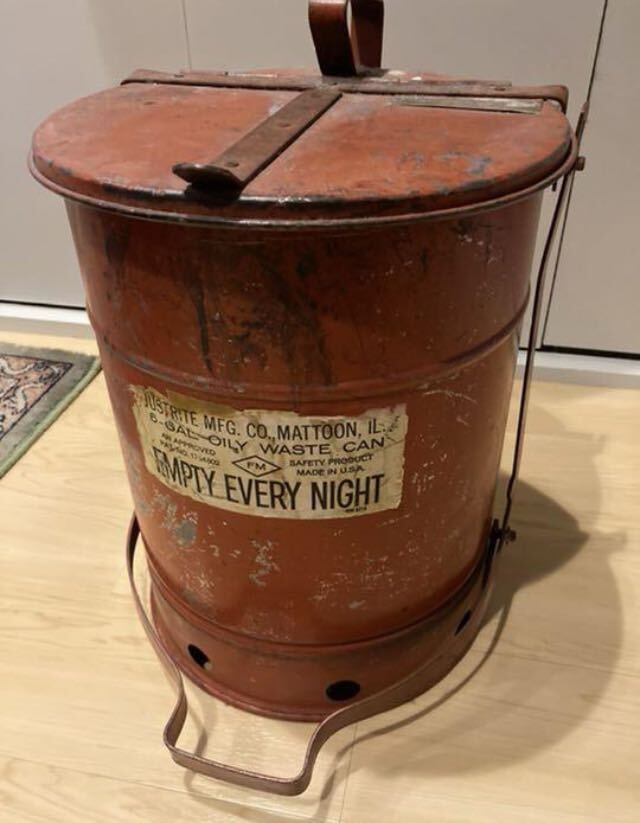【目立った傷や汚れなし】EMPTY EVERY NIGHT trash can VINTAGE 40s ゴミ箱 ヴィンテージ インテリア ...