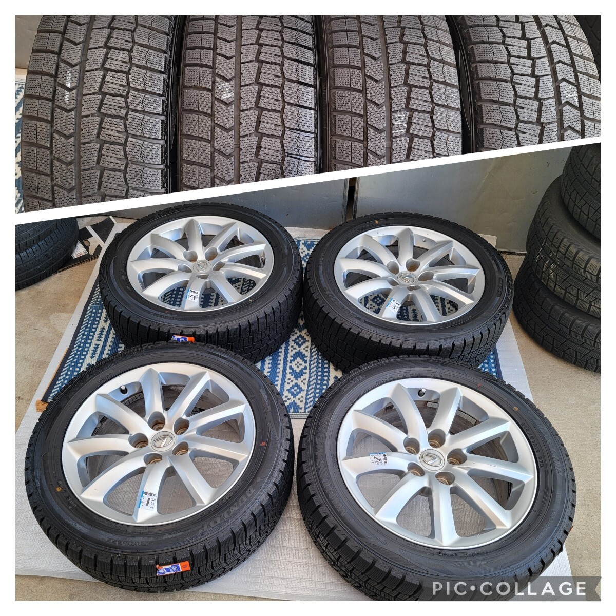 【傷や汚れあり】レクサス USF40 LS460 前期純正アルミ18インチ7.5J＋32 5穴PCD120 ダンロップ WINTER MAXX WM02 235/50R18 4本セットレクサス ...