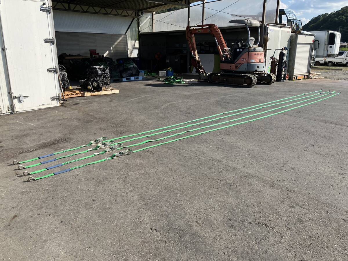 【やや傷や汚れあり】Z959 allsafe オールセーフ ラッシング ラッシングベルト ナローフック 4個セット 22/10 固定1m 調整9m 幅50㎜ 中古 トラック 固縛 荷締めの落札 ...