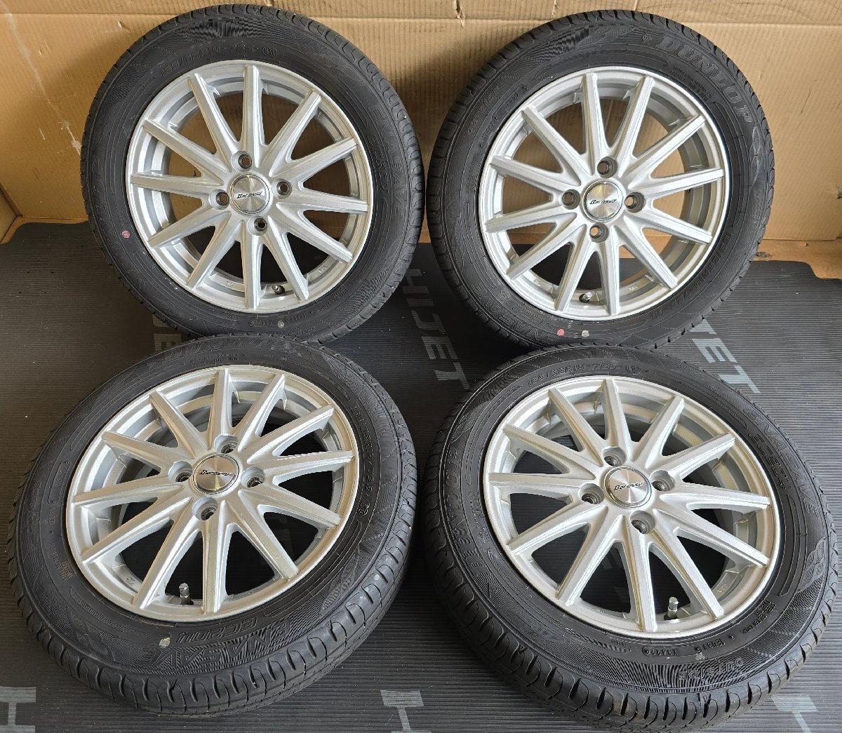 【やや傷や汚れあり】 A2854☆6mm山 2022年 Barosso WS12 アルミホイール 14x4.5 100x4H +40 ラジアル ...