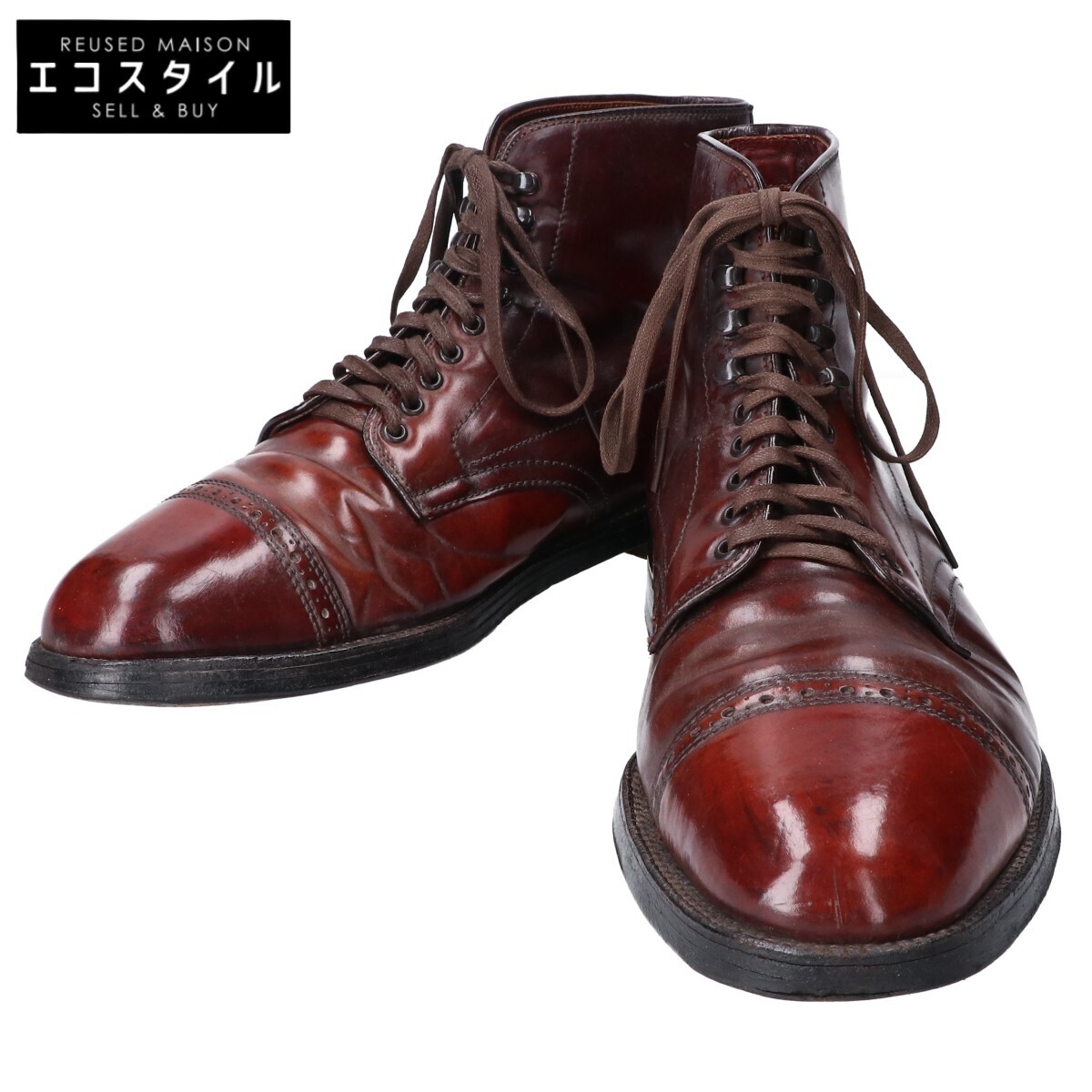 【やや傷や汚れあり】【1円】Alden オールデン 39628H バリーラスト コードバン パンチドキャップトゥ レースアップ ブーツ シューズ 9D ダークバーガンディの落札情報詳細 ...