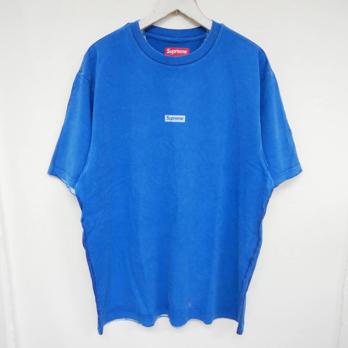 【目立った傷や汚れなし】【1円】良好 国内正規 Supreme 24SS Overprint Small Box S/S Top Tee オーバープリントスモールボックスTシャツ Blue ...