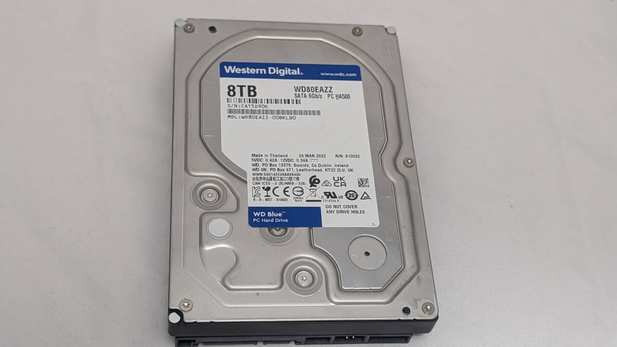 【目立った傷や汚れなし】Western Digital ウエスタンデジタル 内蔵 HDD 8TB WD Blue PC 3.5インチ (CMR) WD80EAZZ-ECの落札情報詳細 ...