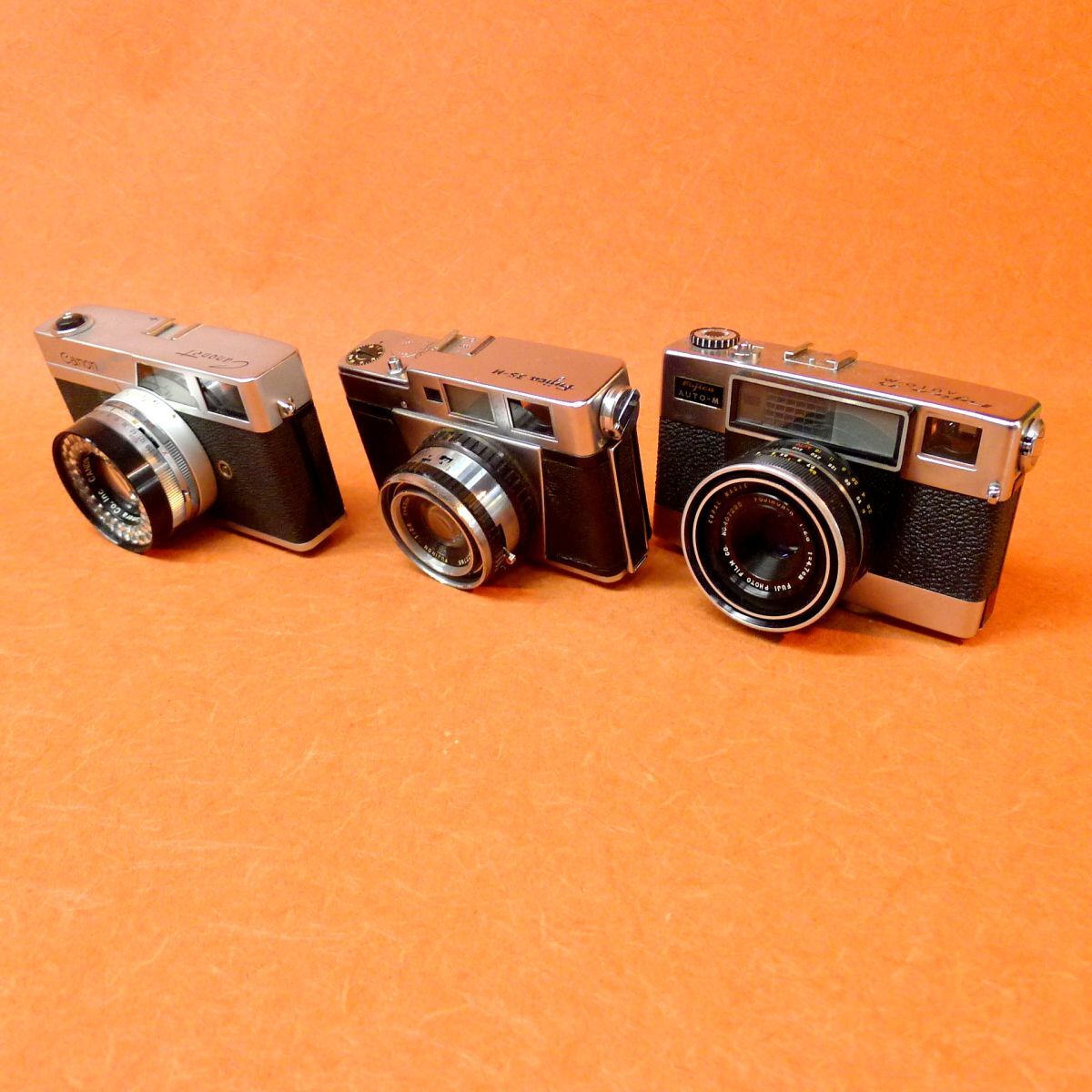 【傷や汚れあり】j★041 レンジファインダーまとめて3点①CANON CANONET②FUJICA 35-M③FUJICA 35AUTO-M ...