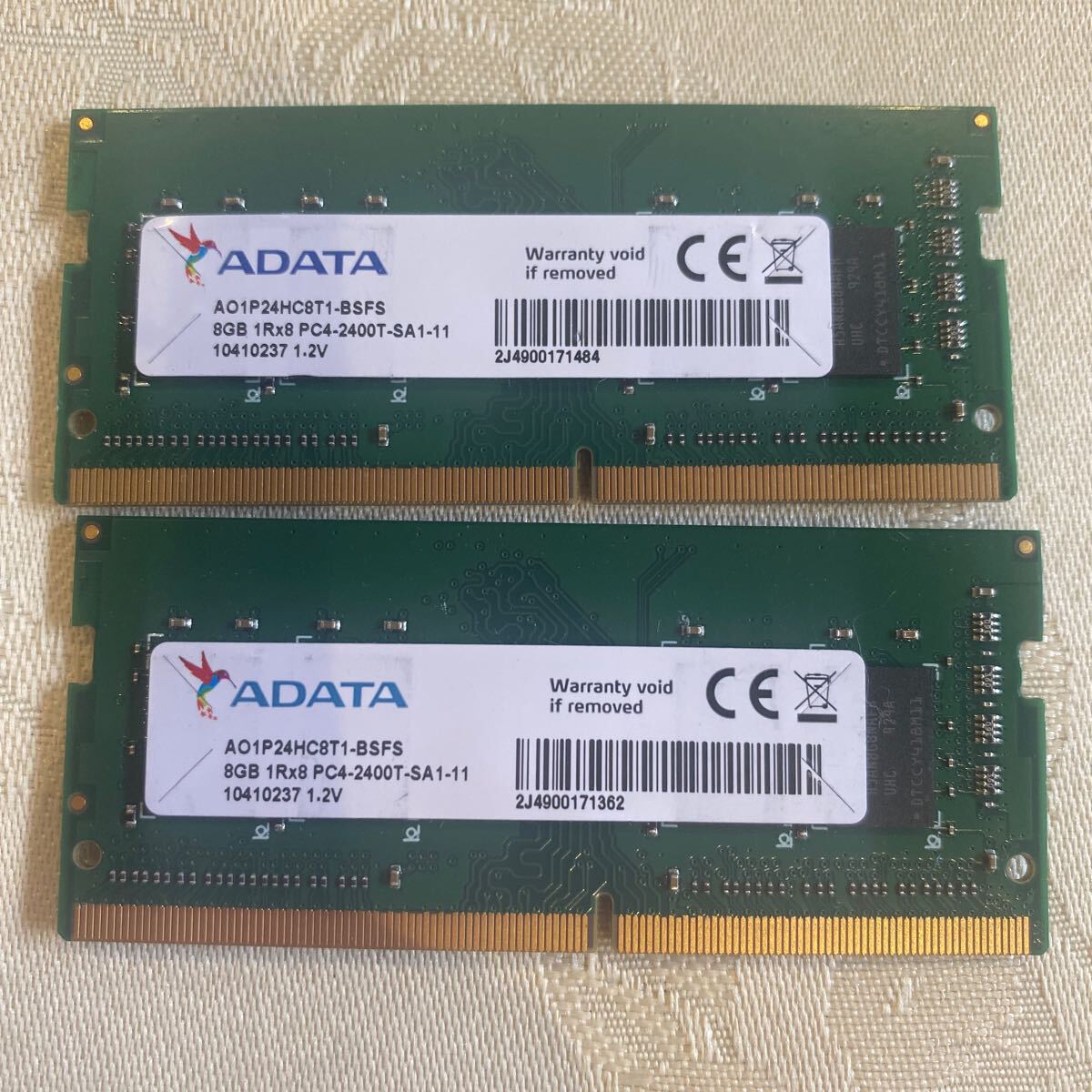 【目立った傷や汚れなし】ADATA DDR4 19200 1RX8 PC4 2400T 8GBX2枚セット(16GB)の落札情報詳細 - Yahoo!オークション落札価格検索 オークフリー