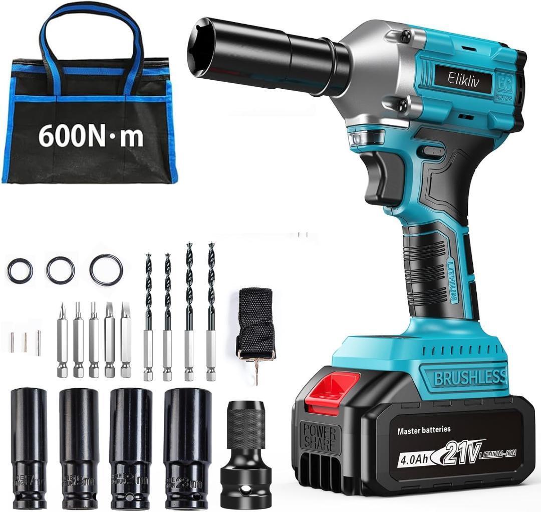 【未使用】電動インパクトレンチ タイヤ交換 強力 600N.m 一台3役の落札情報詳細 - Yahoo!オークション落札価格検索 オークフリー