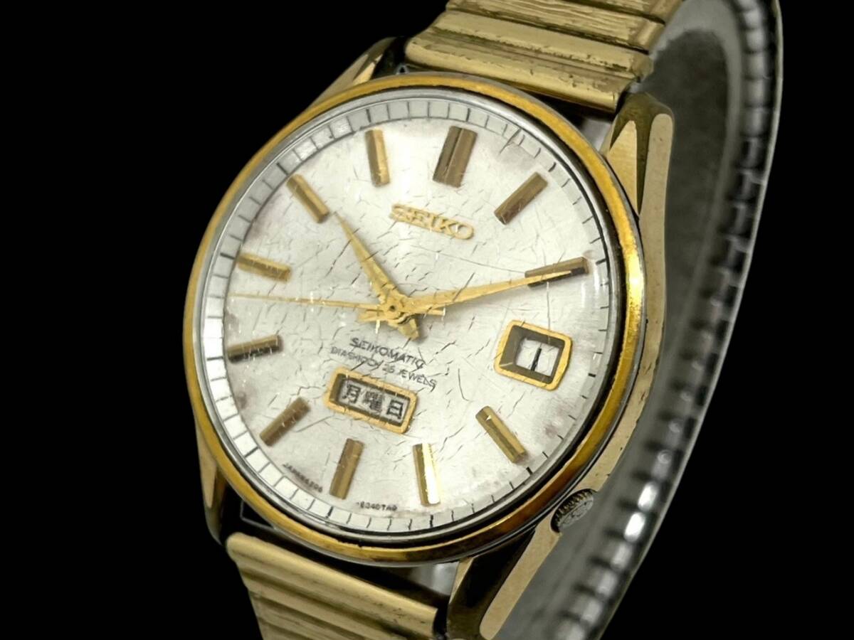 【全体的に状態が悪い】10N4★稼働★ SEIKO SEIKOMATIC セイコーマチック 26石 デイデイト（6206−8040）自動巻き ...