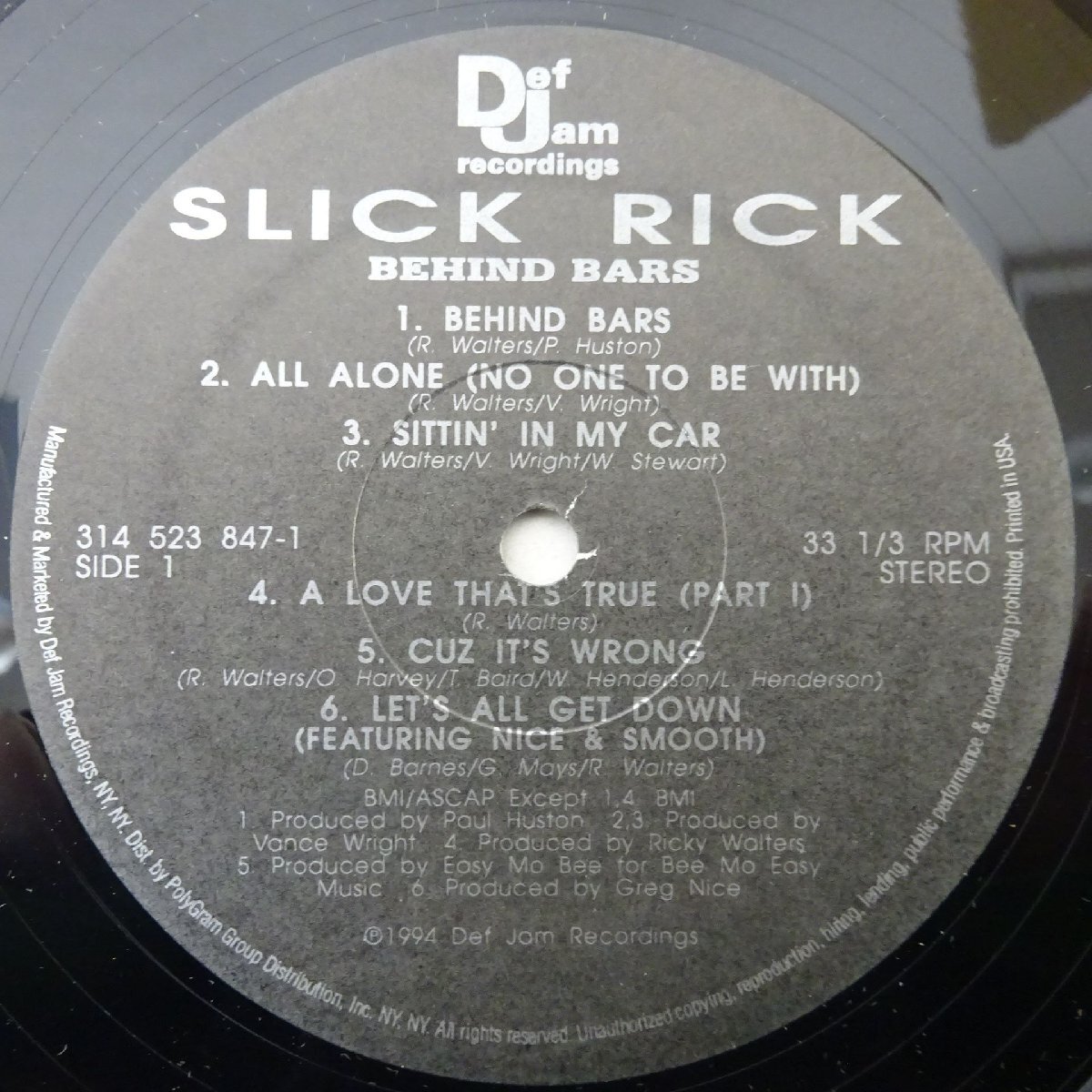 【やや傷や汚れあり】10049113;【US盤/LP】Slick Rick / Behind Barsの落札情報詳細 - Yahoo ...