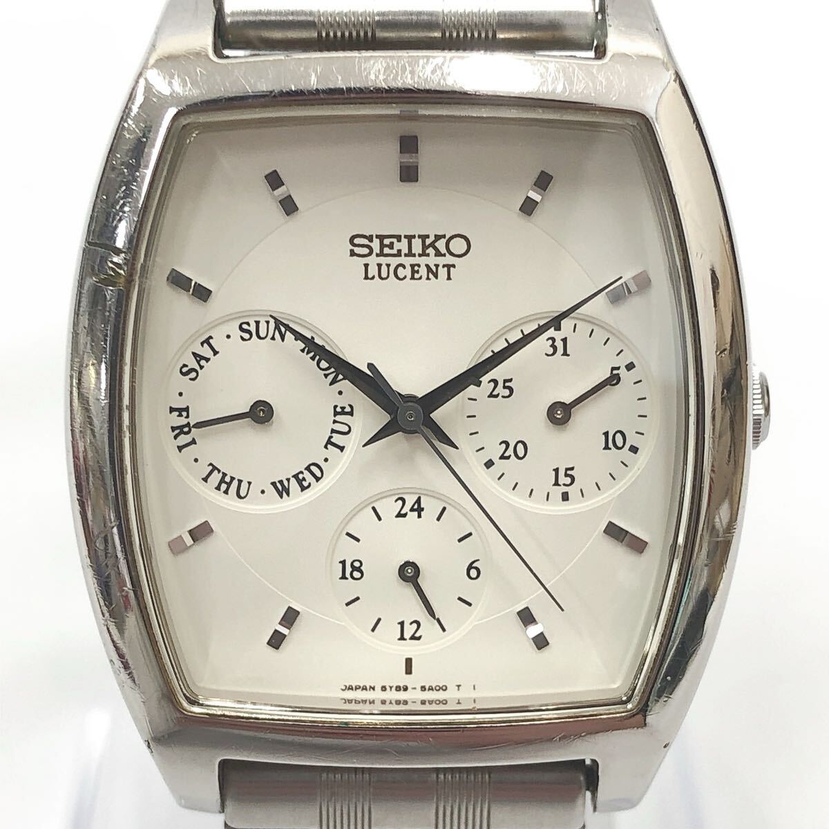 【やや傷や汚れあり】稼働品 セイコー SEIKO LUCENT ルーセント デイデイト 5Y89-5A00 クオーツ メンズ 腕時計 新品電池交換済み R店0127の落札情報詳細 ...