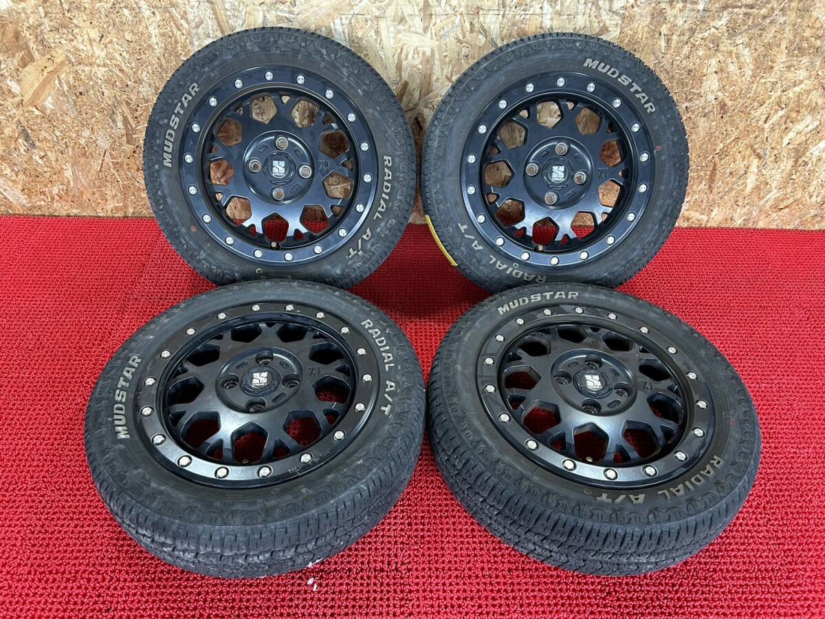 【傷や汚れあり】★XTREME-J 14×4.5J 4穴 PCD100 ET+48 MUD STAR RADIAL A/T 155/65R14 ...