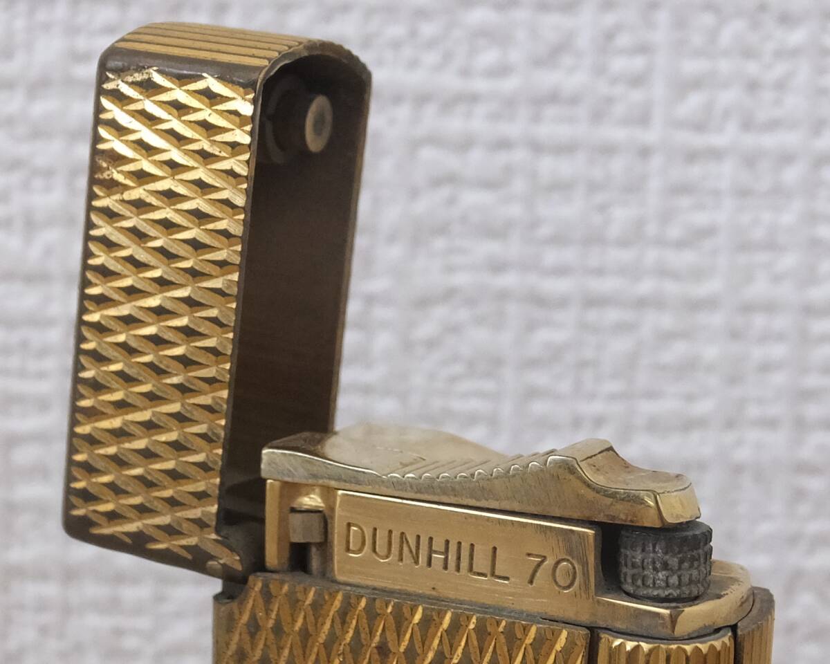 【全体的に状態が悪い】送料無料（出品者負担） dunhill DUNHILL 70 ダンヒル ライター ゴールド イギリス 英国 ...