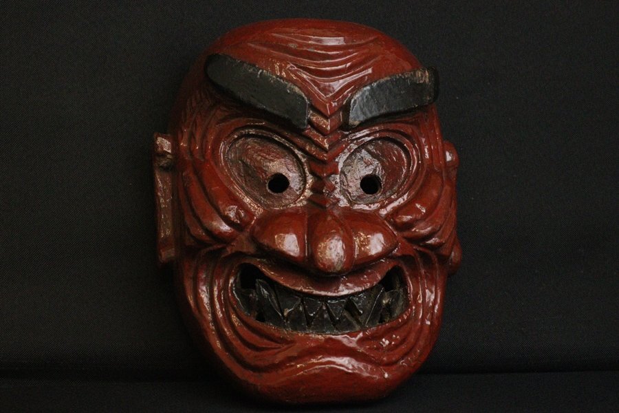 【傷や汚れあり】TB526備中神楽面 温羅 木製/うら/木彫/温羅神楽/吉備津能/鬼神/吉備の鳴釜/郷土面/伝統芸能/工芸/時代/骨董/古美術/古道具タグボートの落札情報詳細 - Yahoo ...