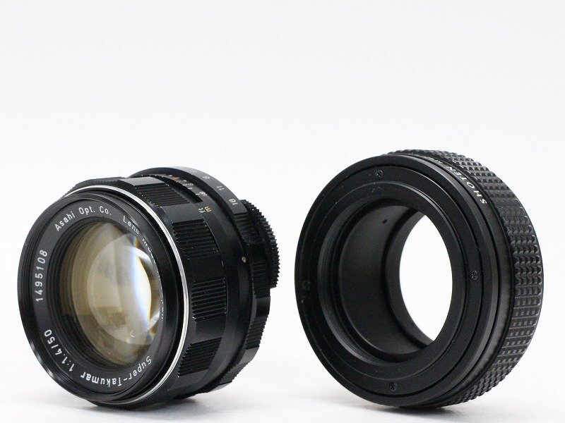 【やや傷や汚れあり】 PENTAX Super Takumar 50mm F1.4/SHOTEN M42-FX MACRO カメラレンズ マウントアダプター M42/Xマウント ペンタックス ...