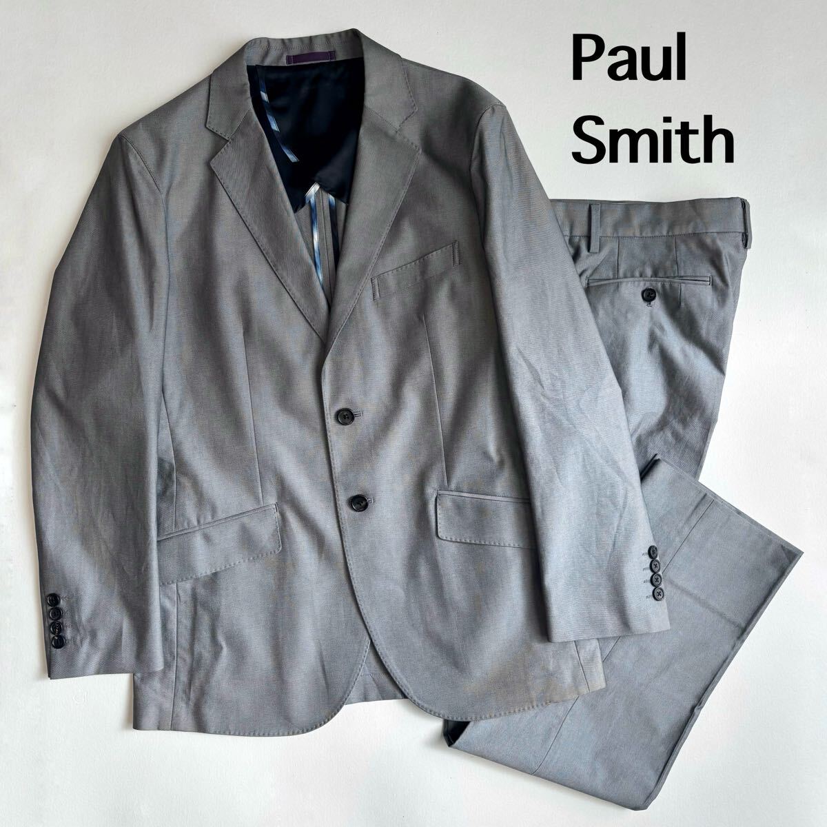 【目立った傷や汚れなし】極美品 ポールスミス PaulSmith The British Collection テーラードジャケット ブレザー 高級生地 千鳥格子 ウール 秋冬 2B 総裏 M ...