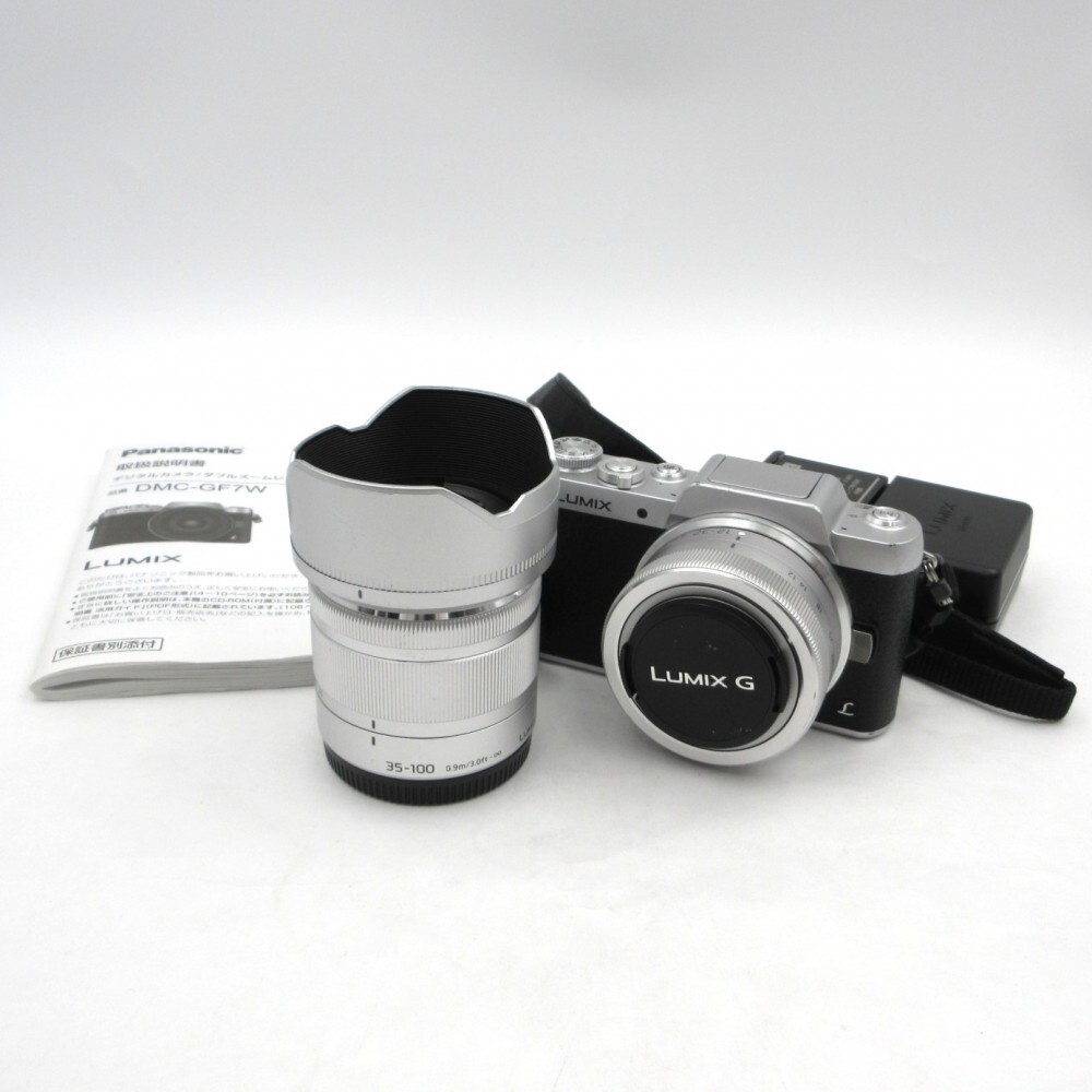 【傷や汚れあり】1円〜 Panasonic パナソニック LUMIX DMC-GF7 コンパクトデジタルカメラ レンズ2点 通電のみ確認済 ...