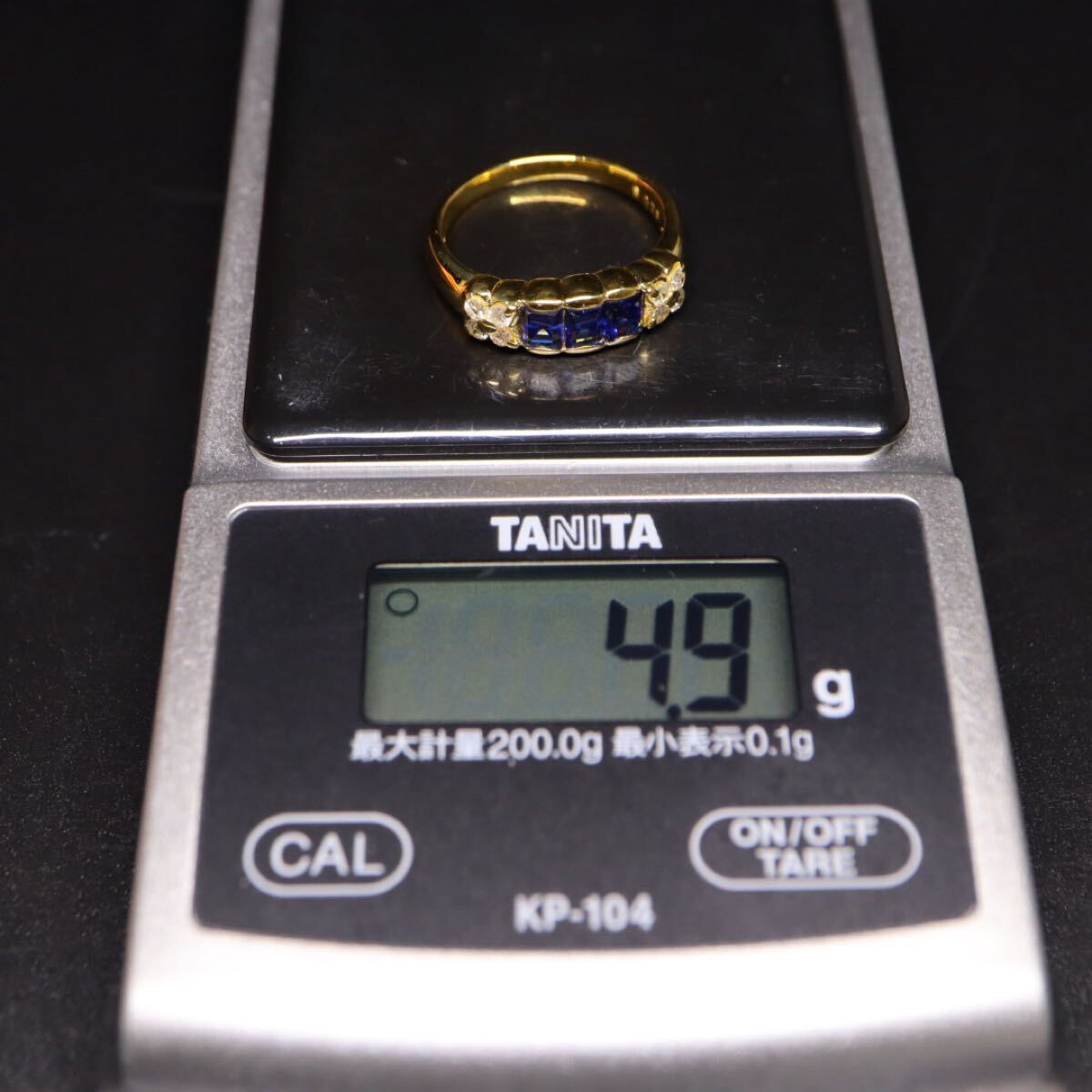 【目立った傷や汚れなし】K18!! CRESCENT VERT(クレサンベール)★サファイア/ダイヤモンドリング★M 約4.9g 約12号 0.78/0.20ct diamond ring ...