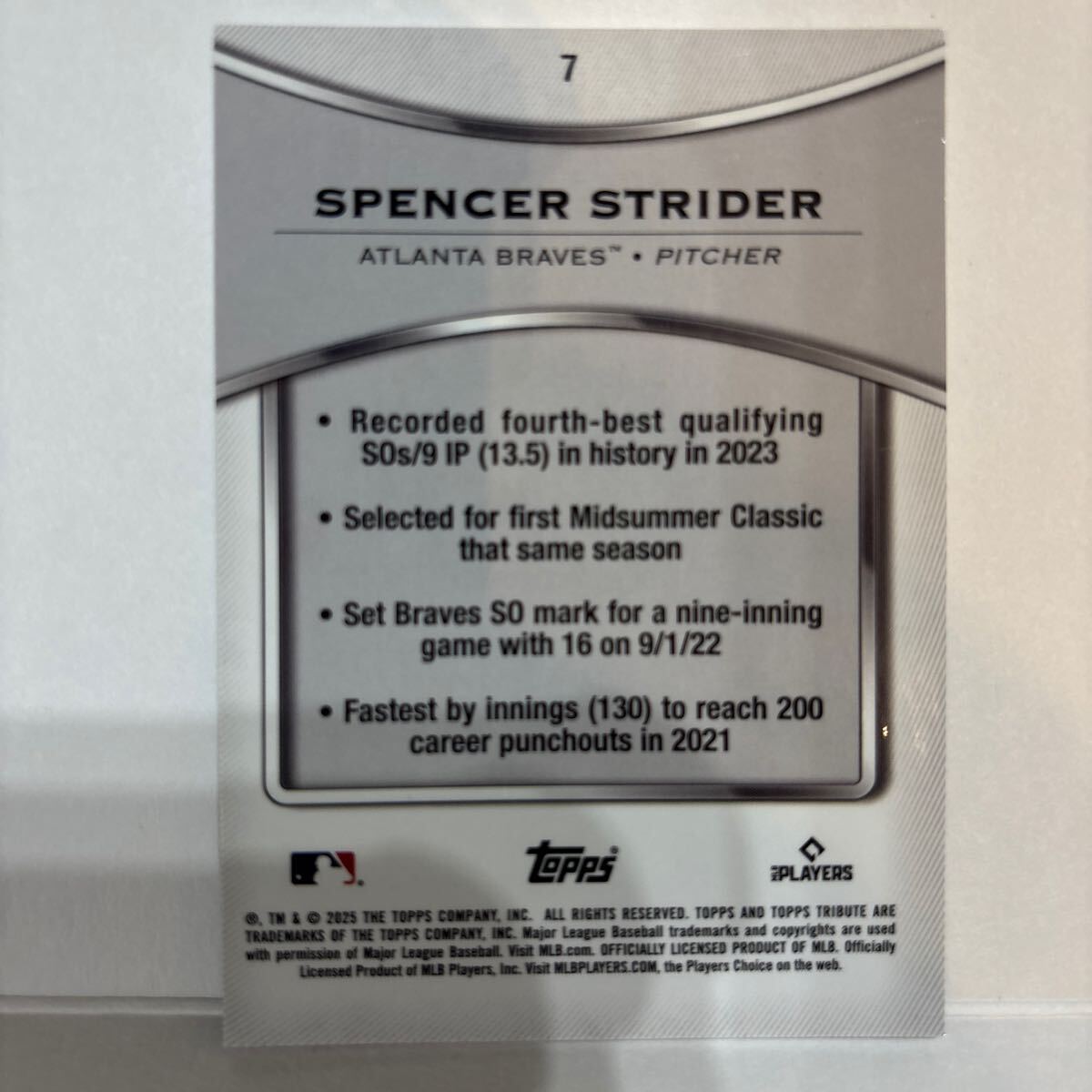 【未使用に近い】スペンサー ストライダー Spencer Strider MLB 2025 Topps Tribute #7 baseballの落札情報詳細 - Yahoo!オークション落札 ...