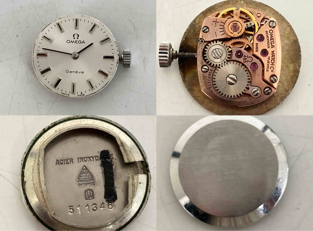 【傷や汚れあり】【1円スタート】【未OH・動作品】OMEGA Geneve 511346 cal.485 レディース 手巻き 社外ベルト 付属 ...