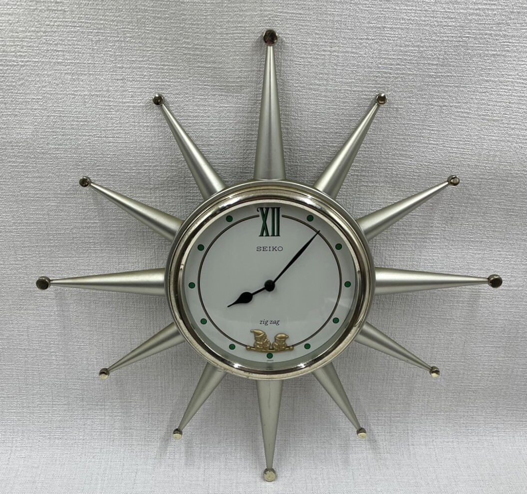 【傷や汚れあり】【R960】SEIKO/セイコー/掛け時計/zig zag/ジグザグ/PH427S/壁掛け時計/掛時計/日本製/動作確認済み ...