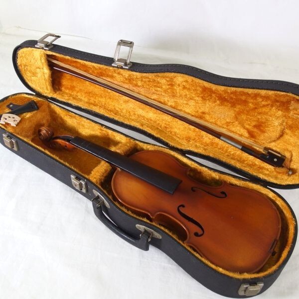 【全体的に状態が悪い】【日本製/要修理品/ジャンク品】Kiso Suzuki/木曽鈴木 バイオリン 1/4 Anno1978 No.350 TAKASU BOW/高須バイオリン弓 ケース付き ...