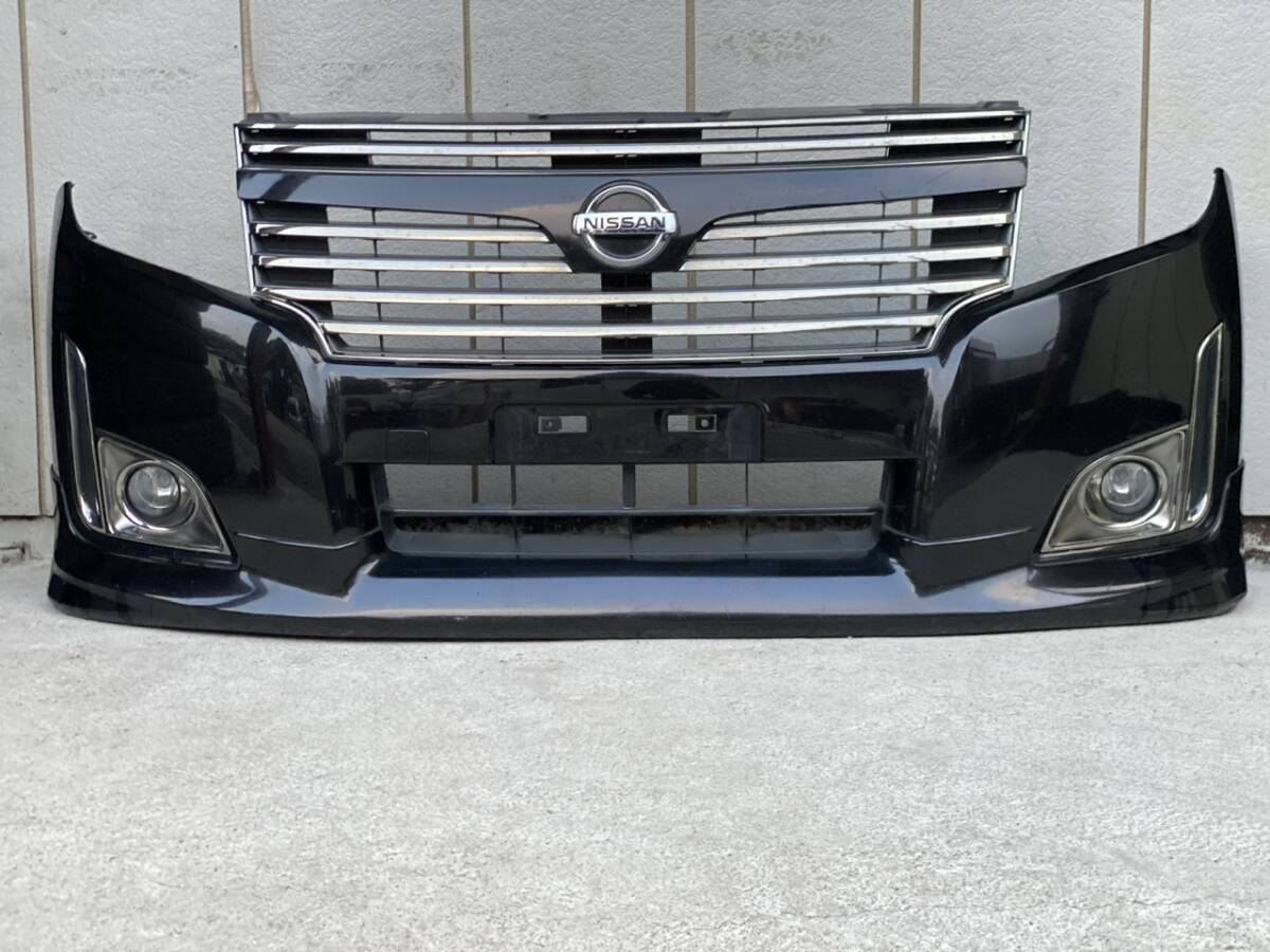 【目立った傷や汚れなし】日産 エルグランド PE52 / E52 / TE52 / TNE52 純正フロントバンパー アンダー スポイラー付きフロントグリル。。。4894の落札情報詳細 ...