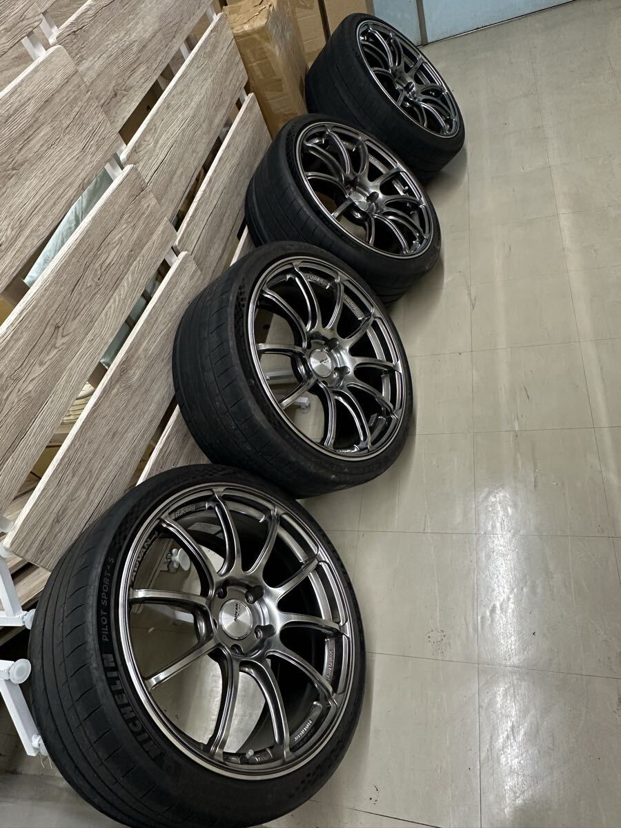 【目立った傷や汚れなし】ADVAN Racing RZ2 19x9.5J+50 120-5H & ミシュランパイロットスポーツ4S 265 ...