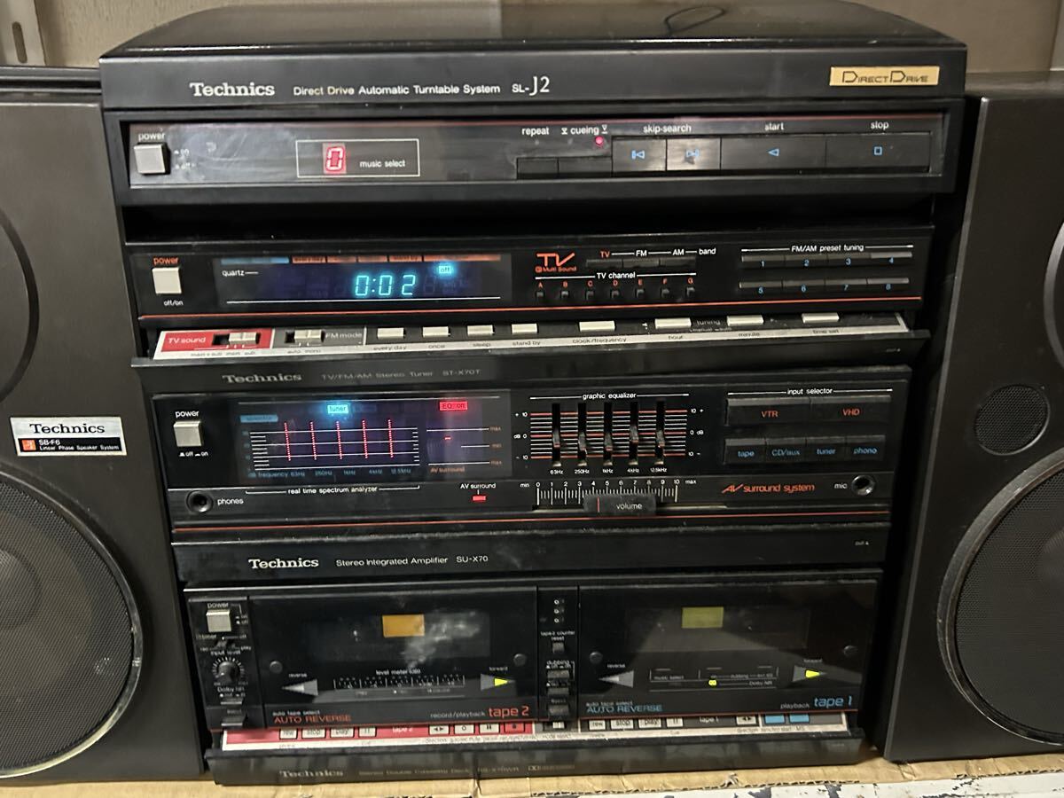 【やや傷や汚れあり】★Technics テクニクス システムコンポ SL-J2/ST-X70T/SU-X70/RS-X70WR/SB-F6通電 ...