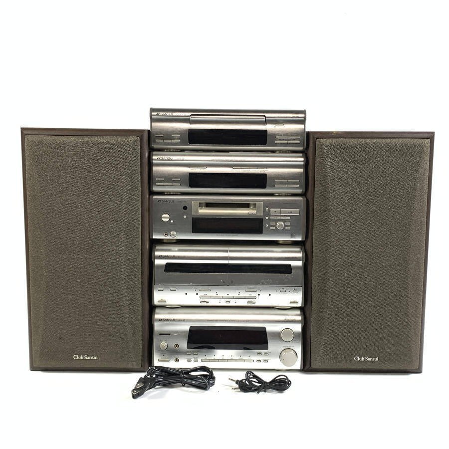 【全体的に状態が悪い】Sansui サンスイ A-H7 CD-H7 S-H7 ミニコンポ Club Sansui アンプ スピーカーセット ...