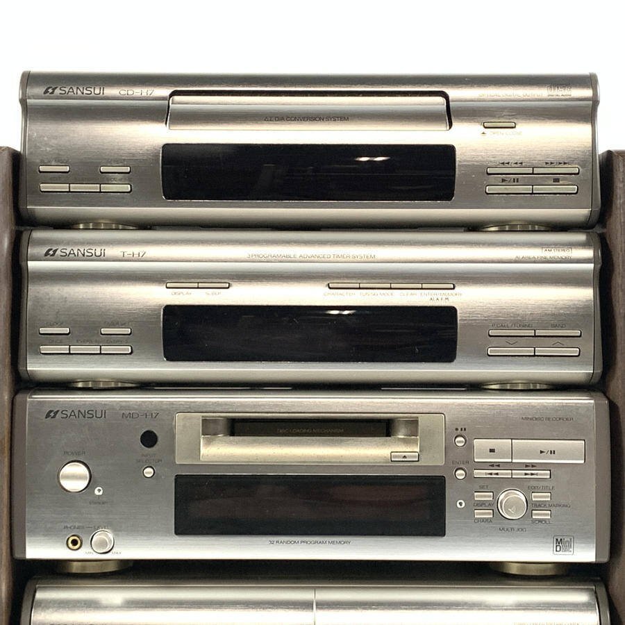 【全体的に状態が悪い】Sansui サンスイ A-H7 CD-H7 S-H7 ミニコンポ Club Sansui アンプ スピーカーセット ...