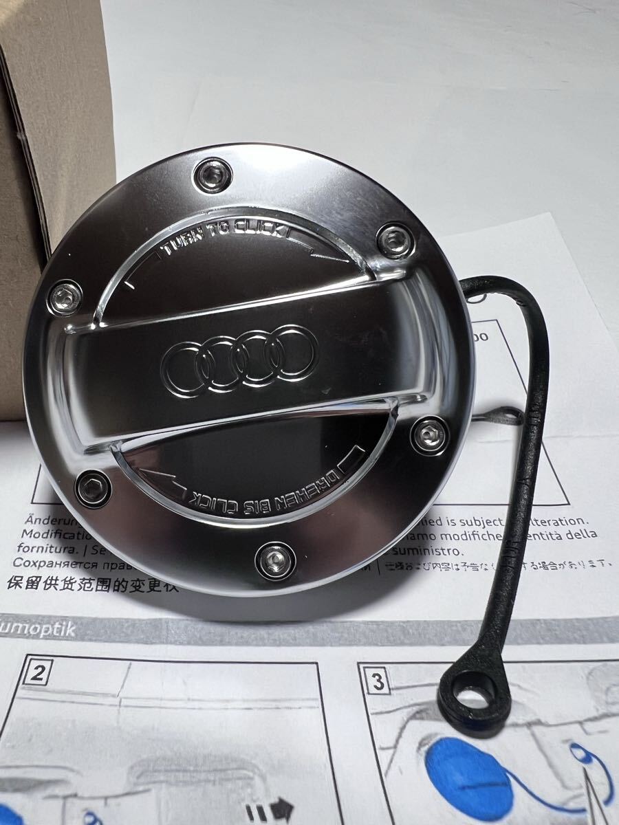 【未使用】新品 Audi純正 4rings アルミ調フューエルキャップです。 Rs3 燃料キャップ アウディ Vwの落札情報詳細