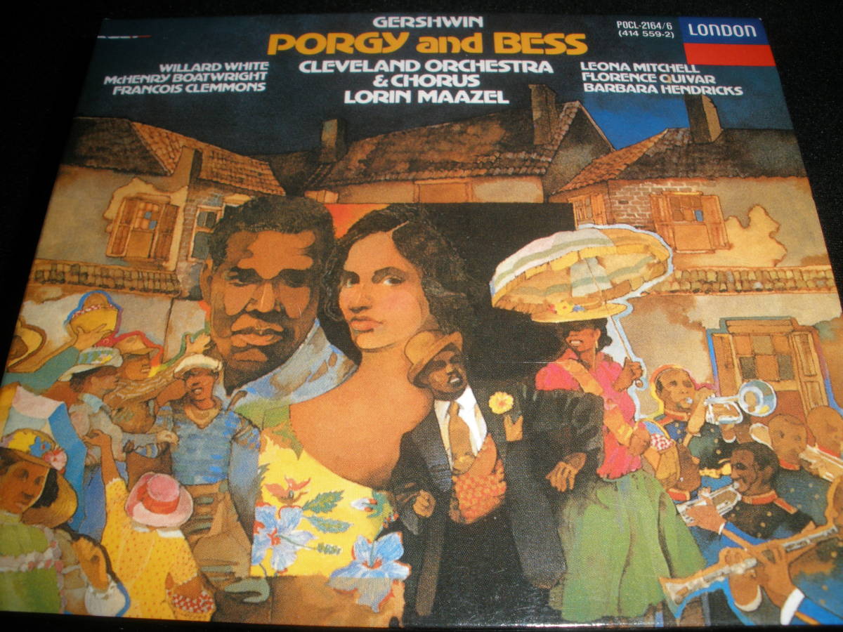 日本語対訳付き ガーシュウィン 歌劇 ポーギーとベス マゼール ホワイト クリーヴランド管弦楽団 美品 3CD Gershwin Pogy ...