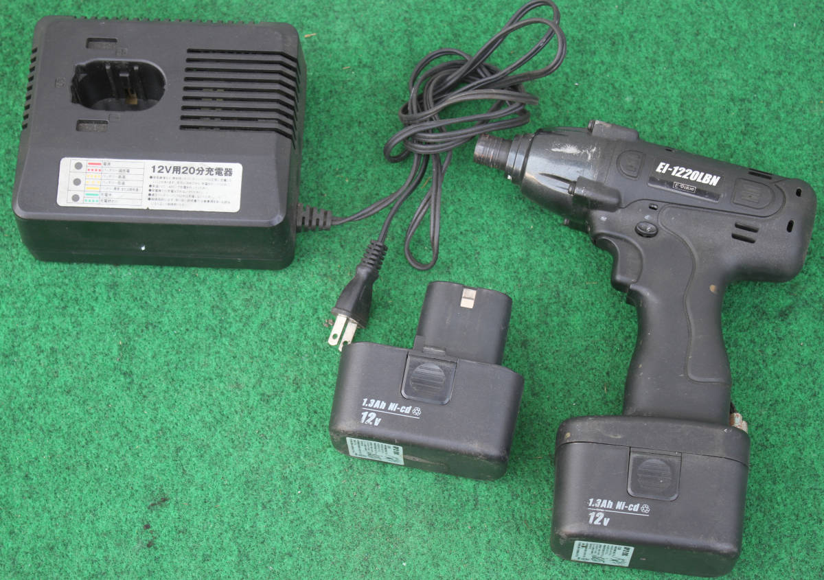 藤原産業 E-Value 12V コードレスインパクトドライバー EI-1220LBN +充電器 CTE-1205A +バッテリー(DP12-20C）2個 完全ジャンク品の落札情報詳細 ...