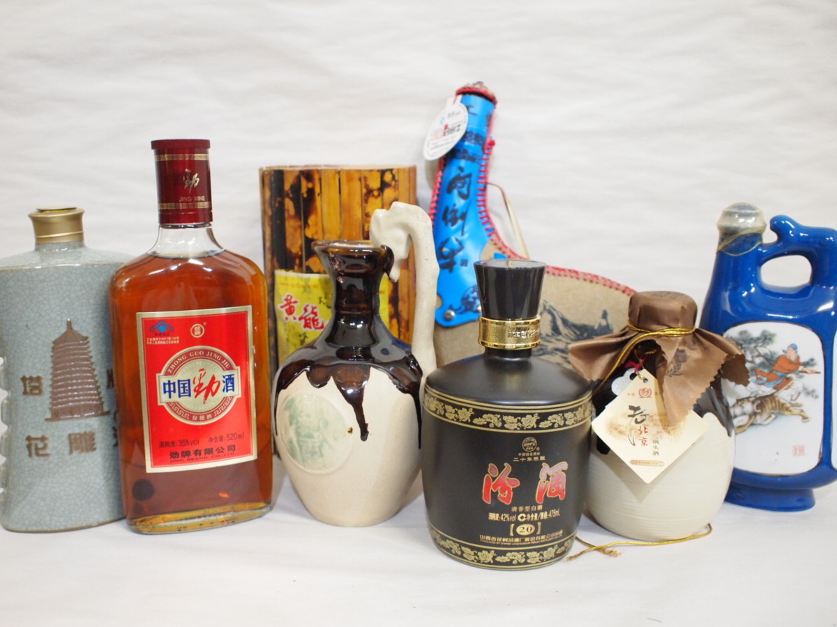 1円～★古酒【未開栓】CHING YANG CHUN 景陽春 老北京 汾酒 など 中国酒等 色々 7本セット 一部箱付 475ml 520ml ...