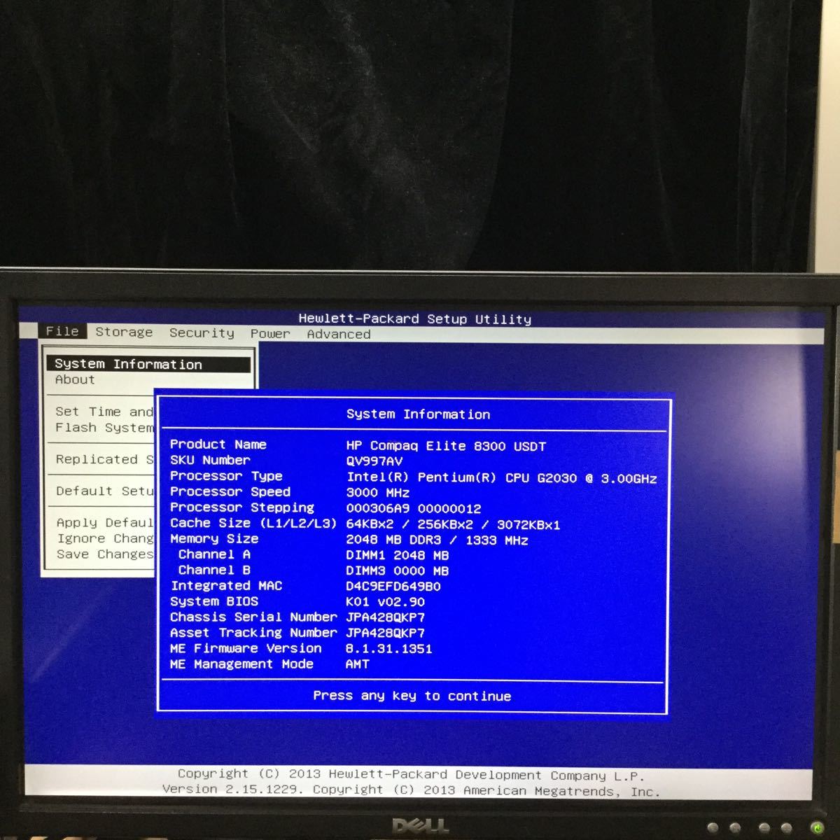 BIOS確認済 HP Compaq Elite 8300 Pentium G2030/3.0GHz ジャンク品 本体のみ（060435)の落札 ...