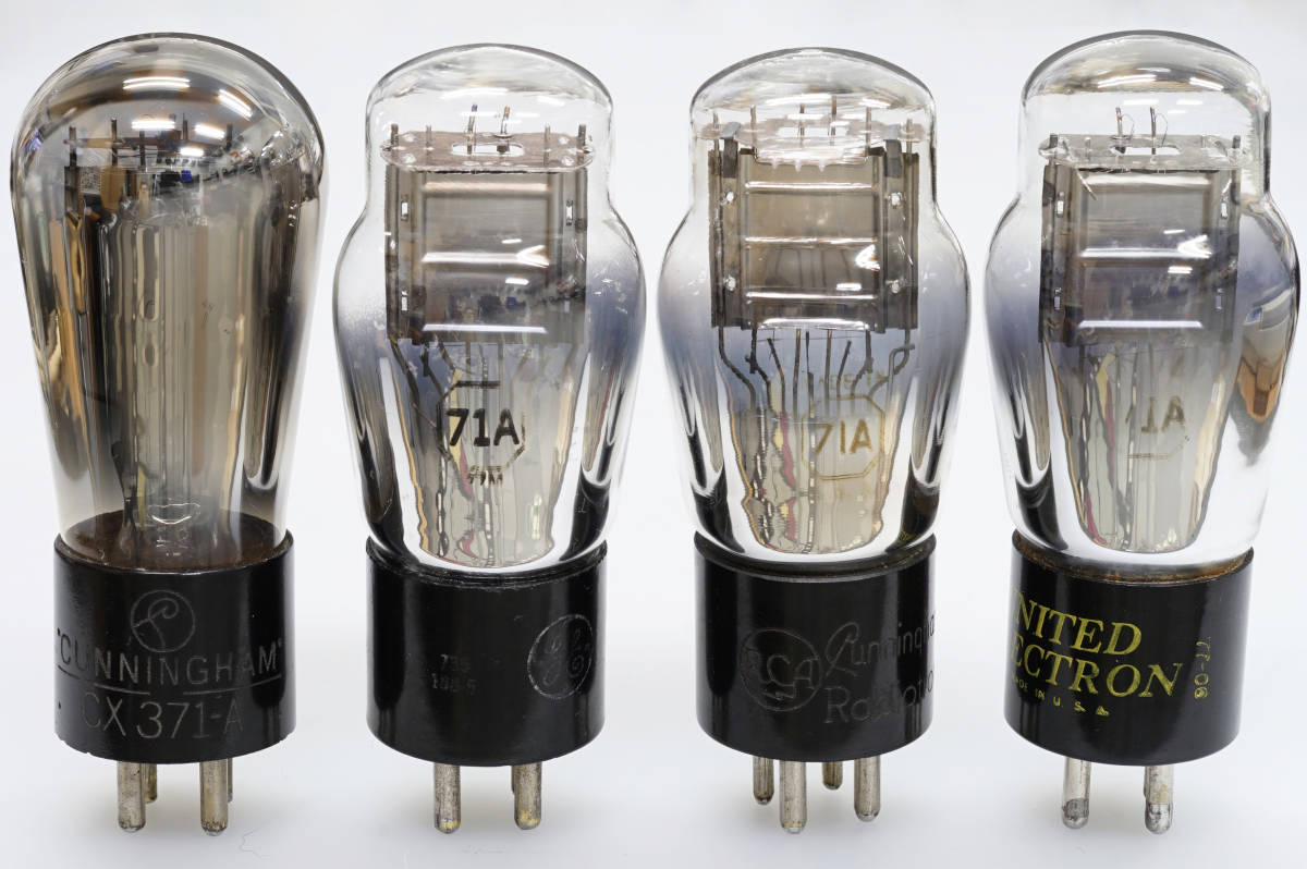 CUNNINGHAM CX 371-A、GE 71A、RCA CUNNINGHAM 71A、UNITED ELECTRON 71A 4本組み の落札情報詳細 - Yahoo!オークション落札 ...