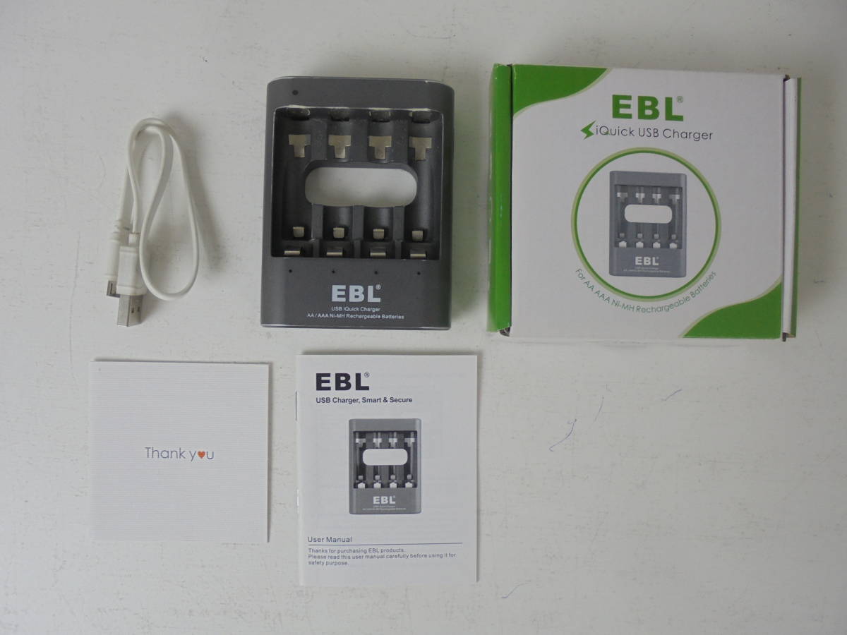 静/EBL/USB Charger Smart ＆ Secure 充電器/U421マイクロUSB/NI-MH製単3型、4単電池対応/通電確認済み/中古/★S-9697★の落札情報詳細 ...