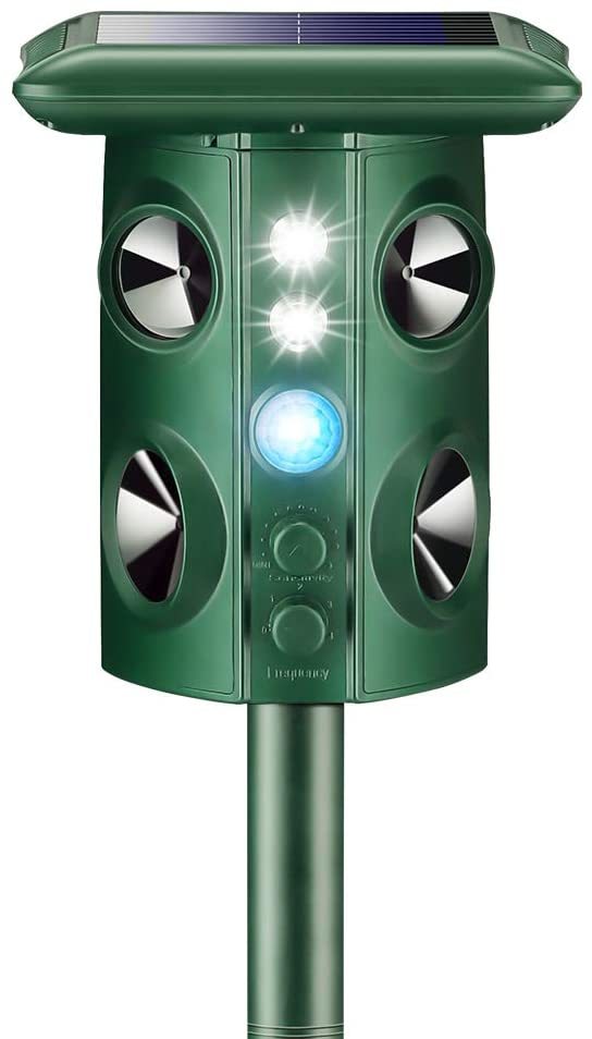 【新品】令和2年 Powsure 超音波動物撃退器 振動ブザー 強力フラッシュライト 赤外線センサー IP54防水防塵 ソーラー充電 USB ...