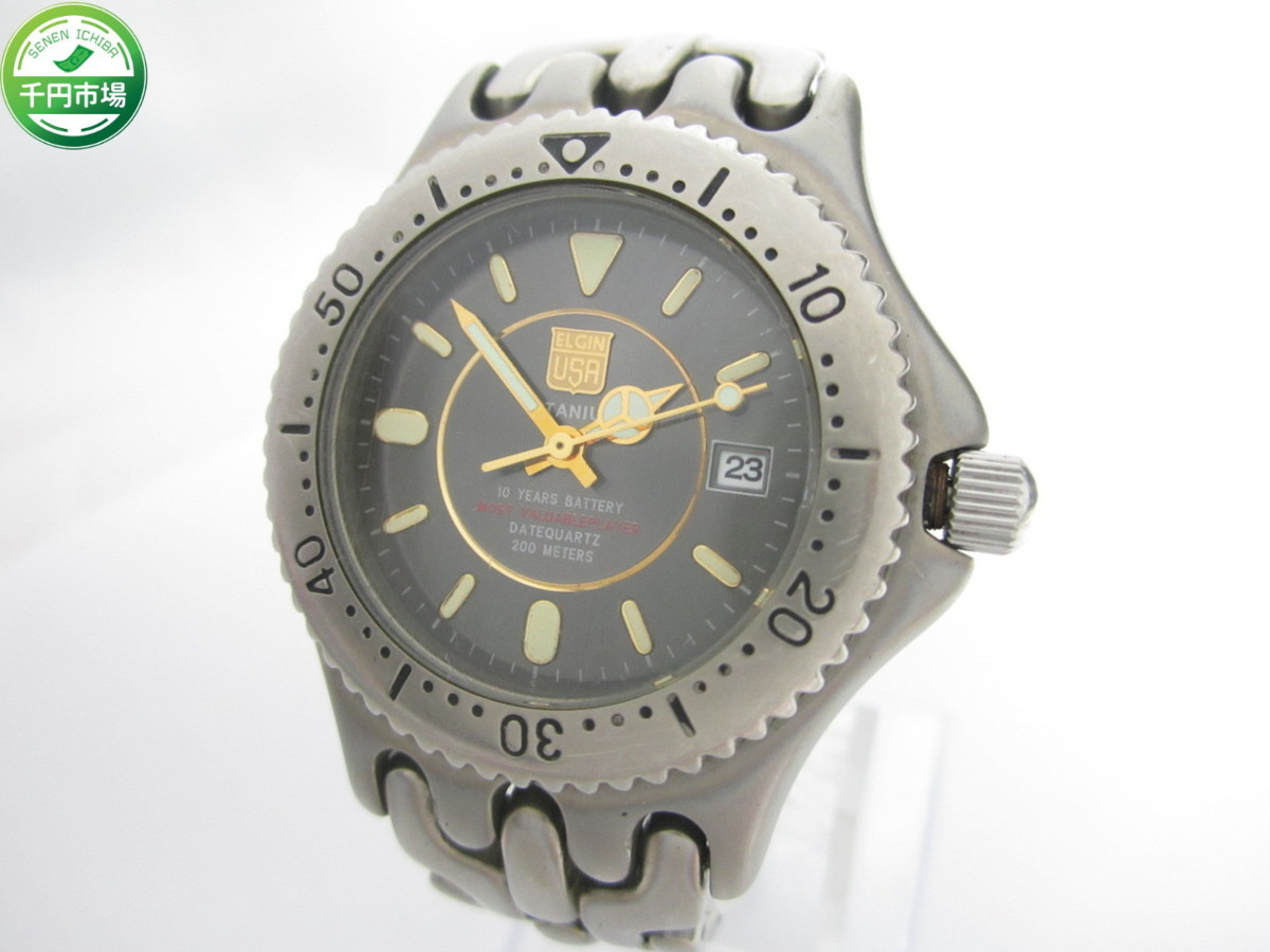 【O-5932】ELGIN USA TITANIUM FK-685-C エルジン 腕時計 メンズ クォーツ 現状品【千円市場】の落札情報詳細 ...